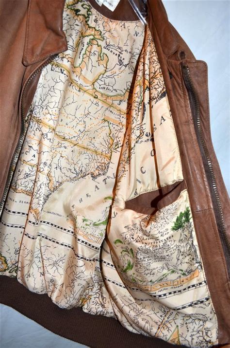 Leather Bomber Jacket With Map Lining Printable Maps Online