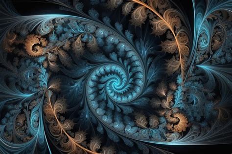 Abstract Fractal Spiral Background Computergenerated Illustration Premium Ai Generated Image