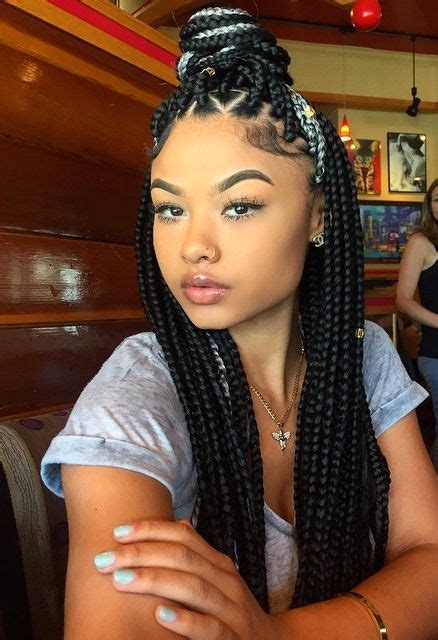 Box Braids With Color In The Front