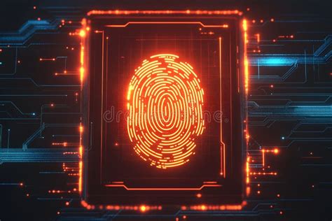 A Digital Fingerprint Representing Advanced Fingerprint Recognition Technology Stock Image