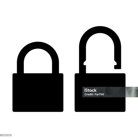 자물쇠 아이콘입니다 닫혀 있고 열린 도어 잠금 장치 전면 보기입니다 벡터 그래픽 그림입니다 흰색 배경에 격리된 개체입니다 격리