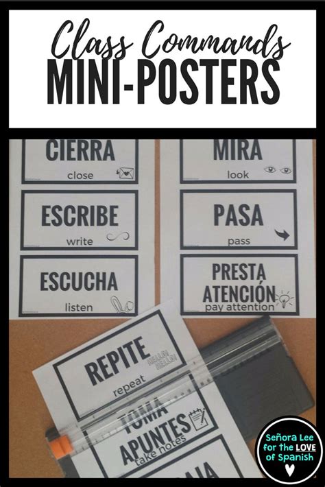 Spanish Classroom Commands Word Wall Classroom Décor Bulletin Board Spanish classroom