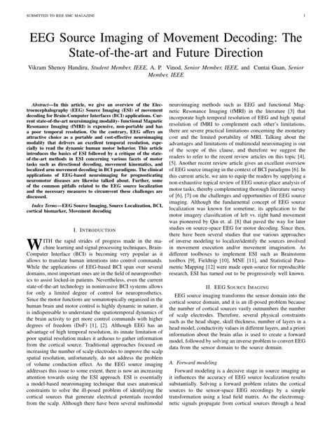 Pdf Eeg Source Imaging Of Movement Decoding The State Of The Art And