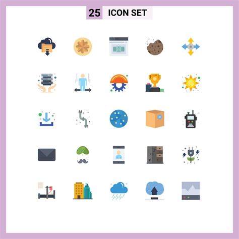 User Interface Pack Of 25 Basic Flat Colors Of Food Cookie Vegetables Bake Control Editable