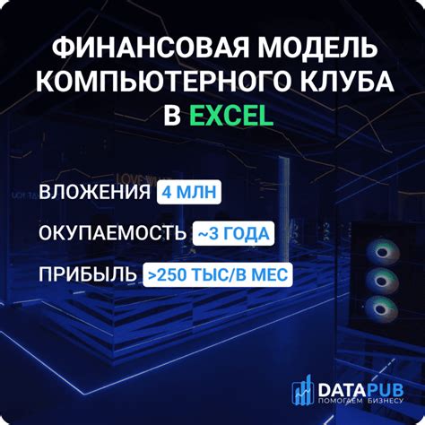 Финансовая модель компьютерного клуба в Excel Datapub