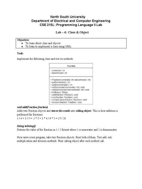 north south university department of electrical and computer engineering cse 215l programming