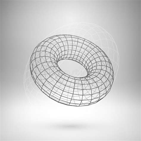 Wireframe Mesh Polygonal Torus Stock Vector Illustration Of Mesh Pattern 50670291