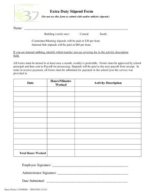 Fillable Online Additional Responsibility And Extra Duty Assignments Fax Email Print PdfFiller