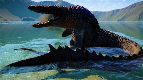 Mega Mosasaurus Vs Indominus Rex In Jurassic World Evolution Youtube