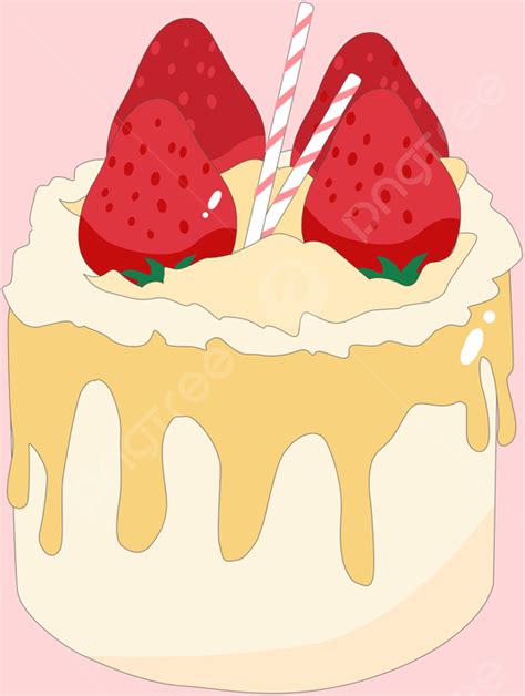 손으로 그린 딸기 생일 케이크 스낵 간식 손그림 Png 일러스트 및 Psd 이미지 무료 다운로드 Pngtree