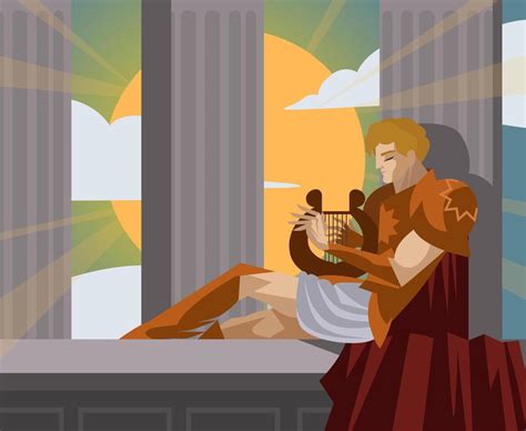 Musical Hero Playing The Lyre In Ancient Setting 68803969 Vector Art At Vecteezy