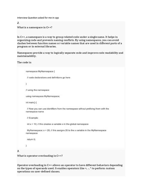 Interview Question Asked For Me In Cpp Pdf Class Computer