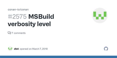 Msbuild Verbosity Level · Issue 2575 · Conan Ioconan · Github