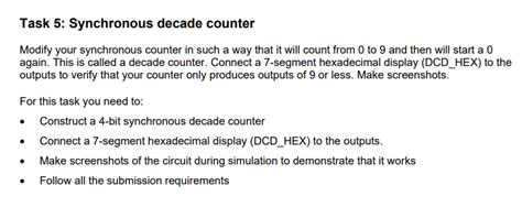 Task 5 Synchronous Decade Countermodify Your