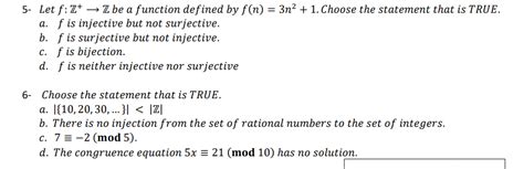 Solved Let F Z Z Be A Function Defined By F N N Chegg