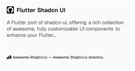 Flutter Shadcn Ui Flutter Shadcnui Awesome Fully Customizable Ui Components For Flutter Flutter Shadcn Ui Flutter Shadcnui Awesome Fully Customizable Ui Components For Flutter