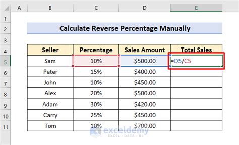 How To Calculate Reverse Percentage In Excel 4 Easy Examples