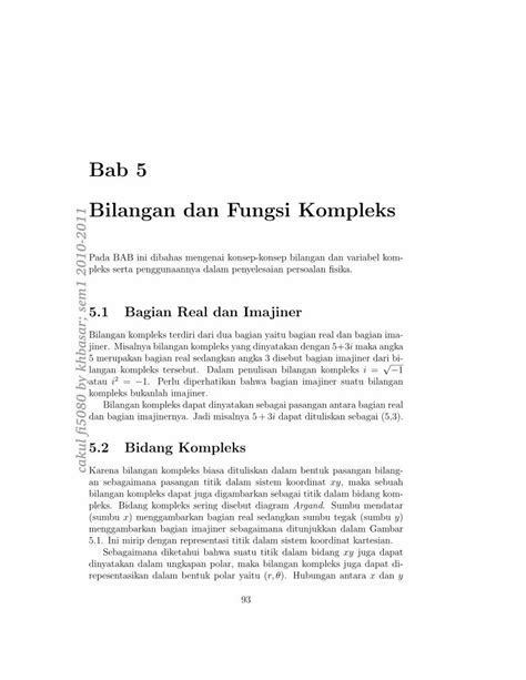 Pdf Bab 5 Bilangan Dan Fungsi Kompleks Cakul ﬁ5080 By … Sebagai Rumus Euler Dan C
