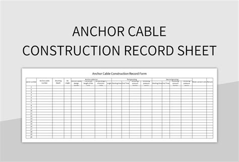 Free Anchor Cable Templates For Google Sheets And Microsoft Excel Slidesdocs