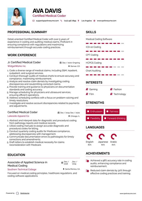 10 Certified Medical Coder Resume Samples And Templates For 2025