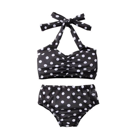 Girls Swimsuit Bikini Polka Dot Beach Bathing Suit Bikinis Set Cute