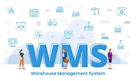 Premium Vector Wms Warehouse Management Concept With Big Words And People Surrounded By