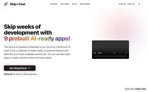 Shipaifast Accelerate Your Ai Saas Development With Prebuilt Apps