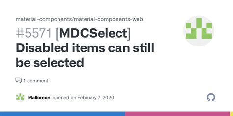 Mdcselect Disabled Items Can Still Be Selected · Issue 5571