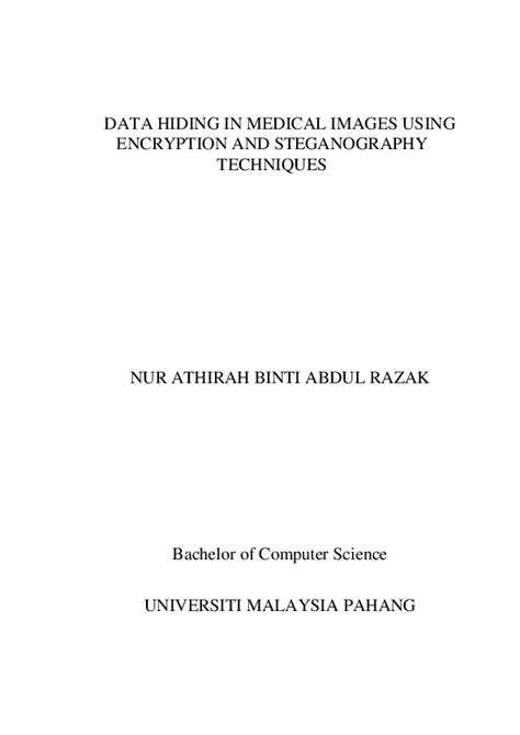 Pdf Data Hiding In Medical Images Using Encryption And Steganography Techniques