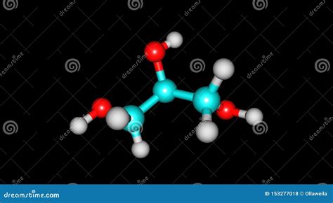 Glycerol Glycerine Molecule Structural Chemical Formula And M Cartoon