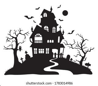 Haunted House Black And White