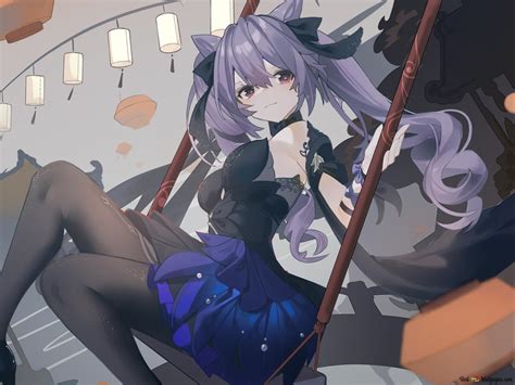 Keqing With Her Hot Dress Genshin Impact K Wallpaper Download
