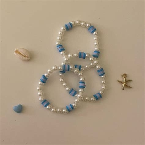 ☆beach☆ Beads Bracelet Design Clay Bracelet Blue Bracelet