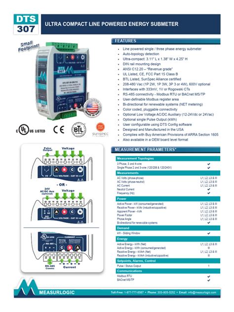 Modbus Rtu Dts 307 Sheet 20r3 Pdf Alternating Current Voltage