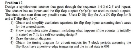 Solved Design A Synchronous Counter That Goes Through The Chegg Com