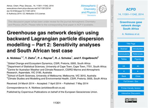 Pdf Greenhouse Gas Network Design Using Backward Lagrangian Particle