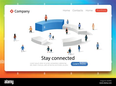 People Interacting With Charts And Analysing Statistics And Data Landing Page Template Vector