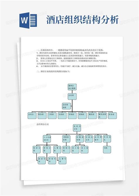 酒店组织结构分析word模板下载编号qnkzrayo熊猫办公
