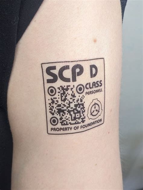 SCP D CLASS Temporary Tattoo With QR Code Etsy