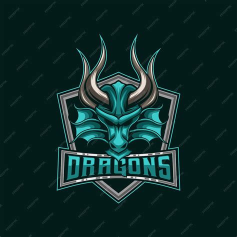 드래곤 Esport 로고 드래곤 헤드 마스코트 로고 디자인 벡터 템플릿 마스코트 로고 디자인 배지 엠블럼 및 Esport 로고에 대한 현대적인 일러스트레이션 개념 스타일