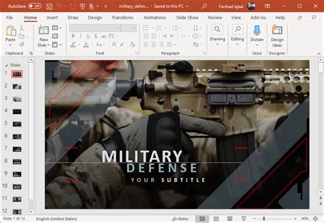 Animated Military Defense PowerPoint Template