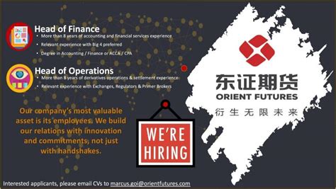 Marcus Goi On Linkedin We Are Hiring Join Our Team In Singapore Orient Futures International