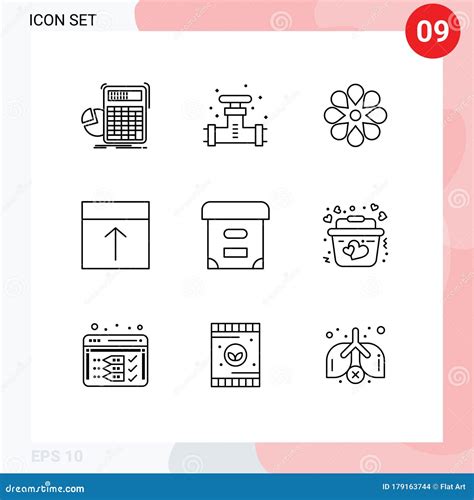9 Creative Icons Modern Signs And Symbols Of Layout Grid System Arrange Festival Stock