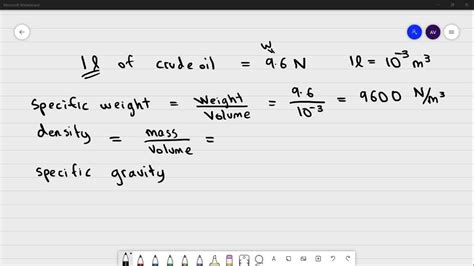 Solved A Vessel Of 4m3 Volume Contains An Oil Which Weighs 302kn