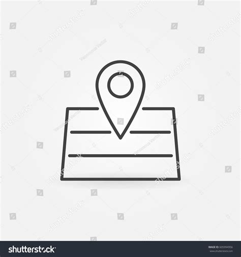 Map Pointer Line Icon Vector Minimal Stock Vector Royalty Free