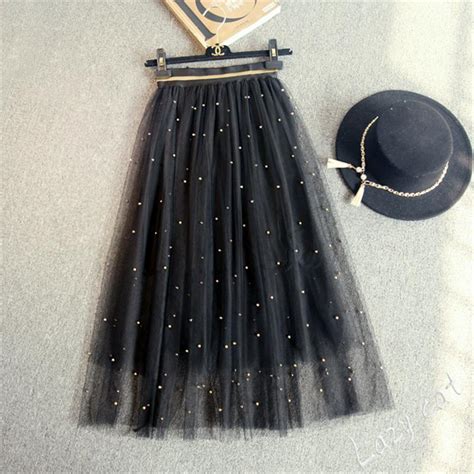 Cumpără Femei Mesh Beading Tulle Fusta De Sex Feminin Silver Pearl Tutu