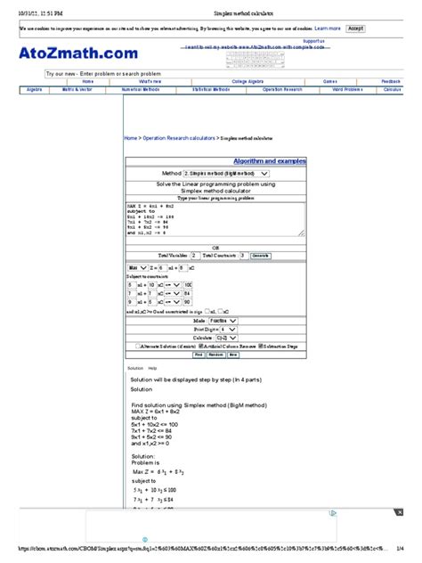 Simplex Method Calculator Cj Zj Download Free Pdf Linear