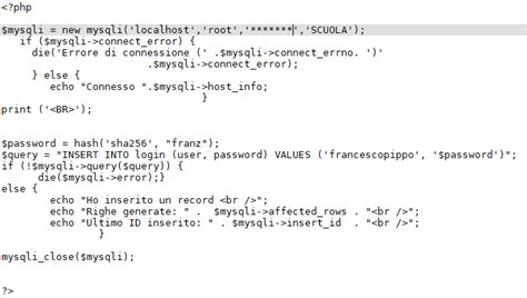 Php Mysql Insert Select Scienze E Tecnologie Informatiche