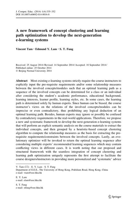 pdf a new framework of concept clustering and learning path