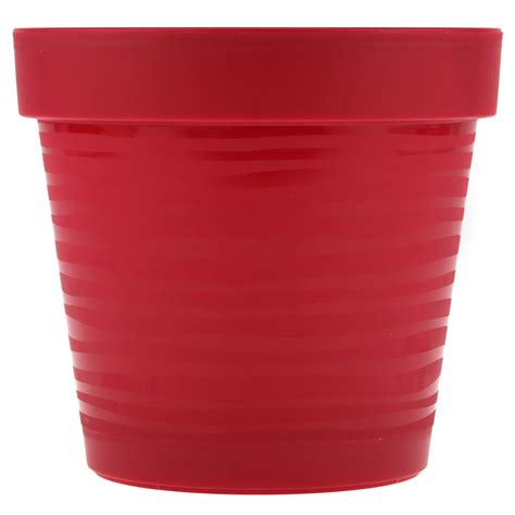 Горшок для цветов пластмассовый Барселона 2 3л со вставкой красный Россия